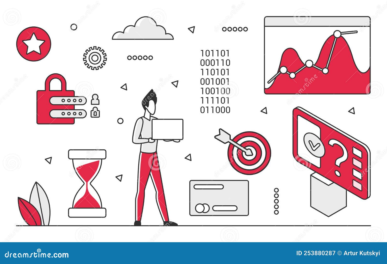 Hi tech digital technology stock illustration. Illustration of network ...