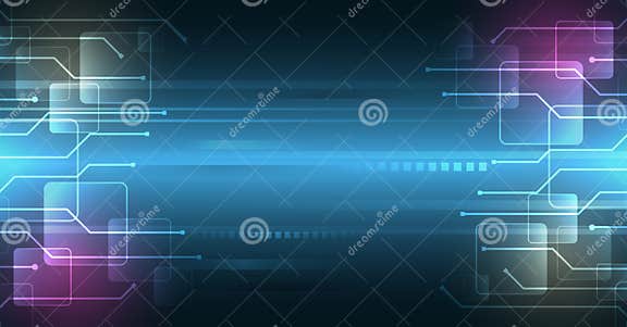 Hi-tech Digital Technology Concept. Illustration of High Computer ...