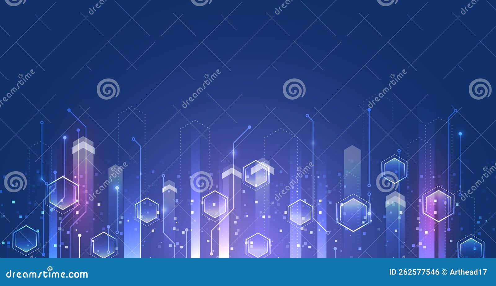 Hi-tech Digital Technology and Engineering Concept. Wide Sci Fi ...