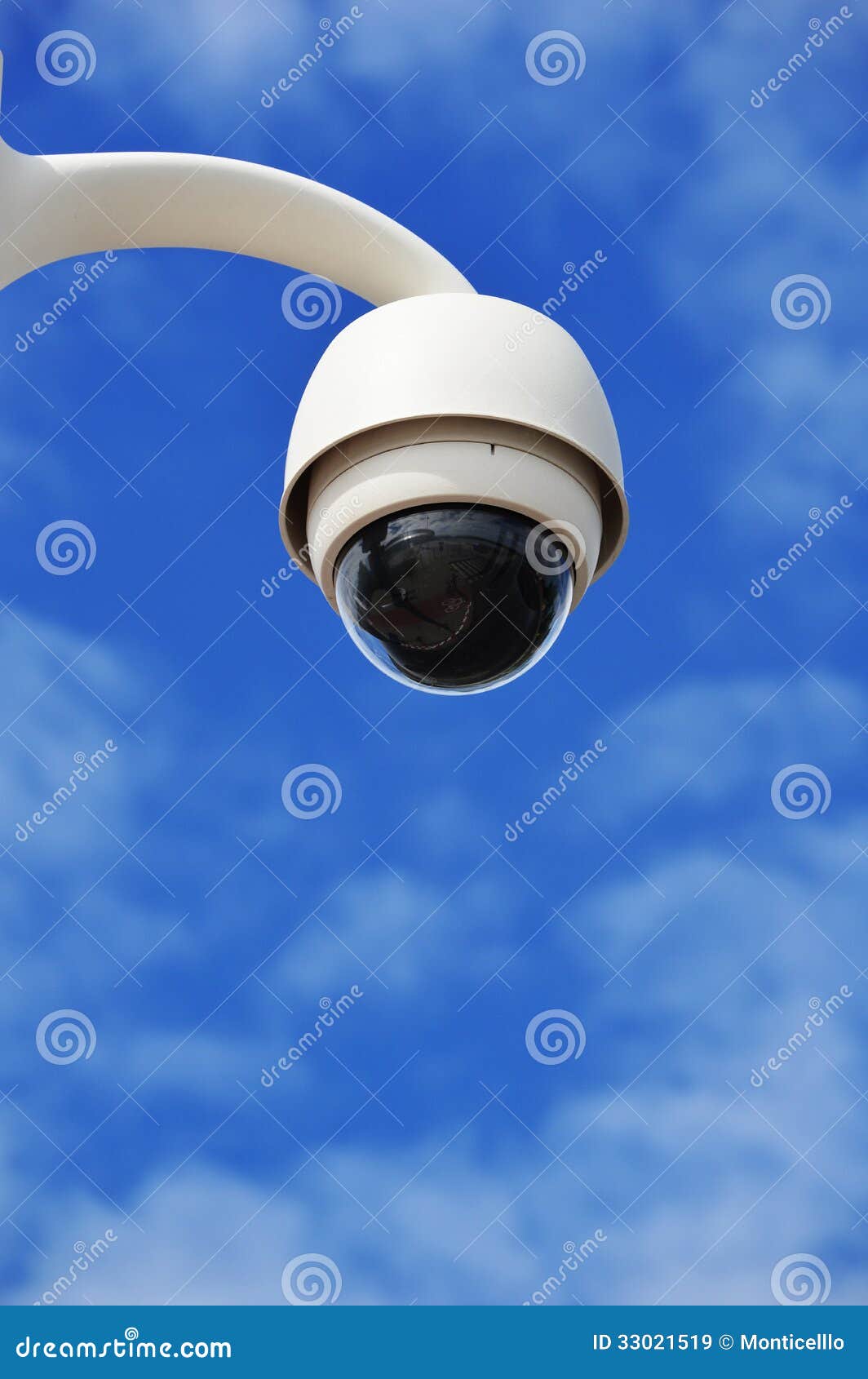 Hi-tech Dome Type Camera Over a Blue Sky Stock Image - Image of survey ...