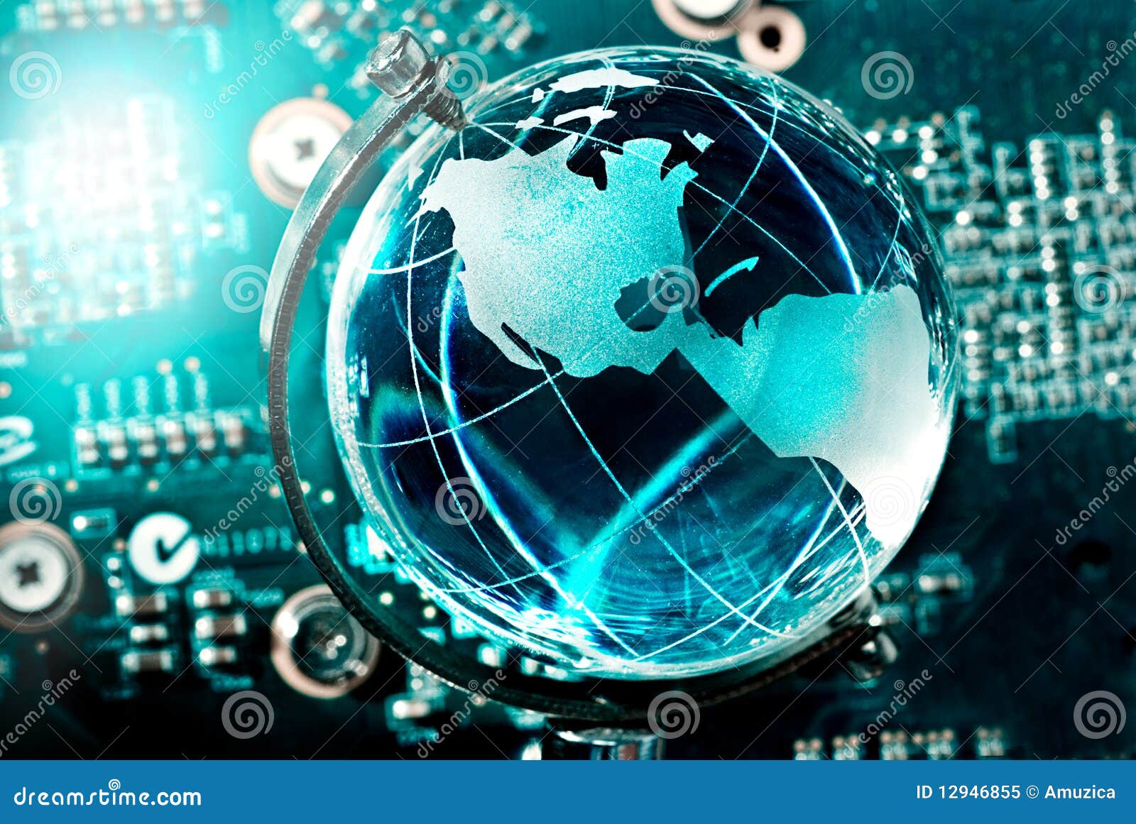 Hi-tech earth globe stock image. Image of background - 12946855