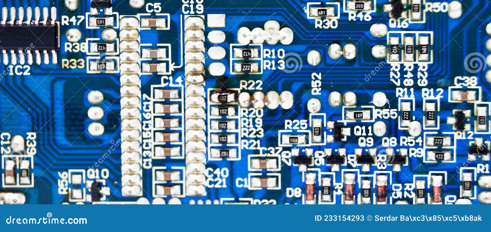 Hi-tech Electronic Circuit Board Detail Background Shot Stock Image ...
