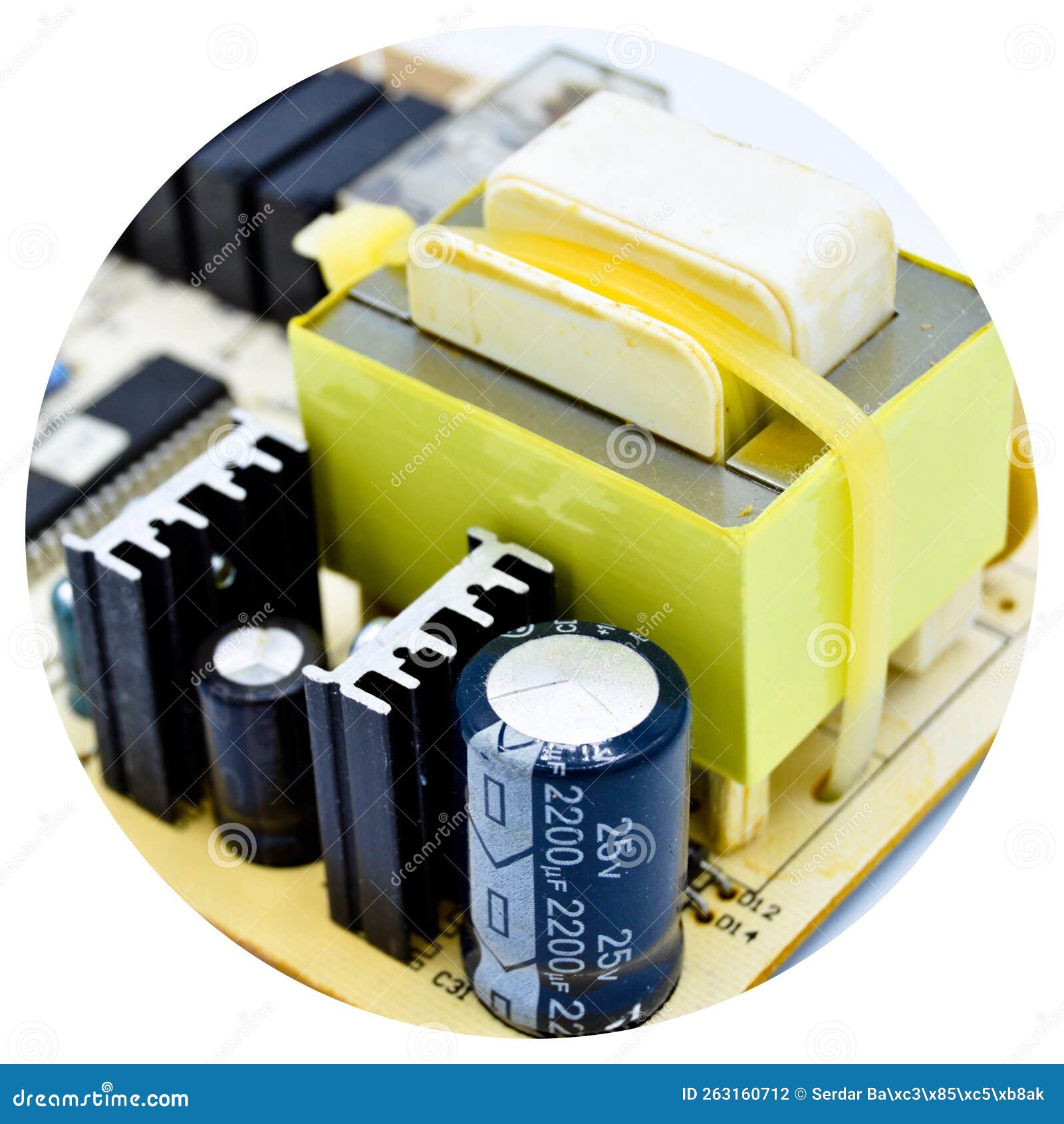 Hi-tech Electronic Circuit Board Isolated on White Background Stock ...