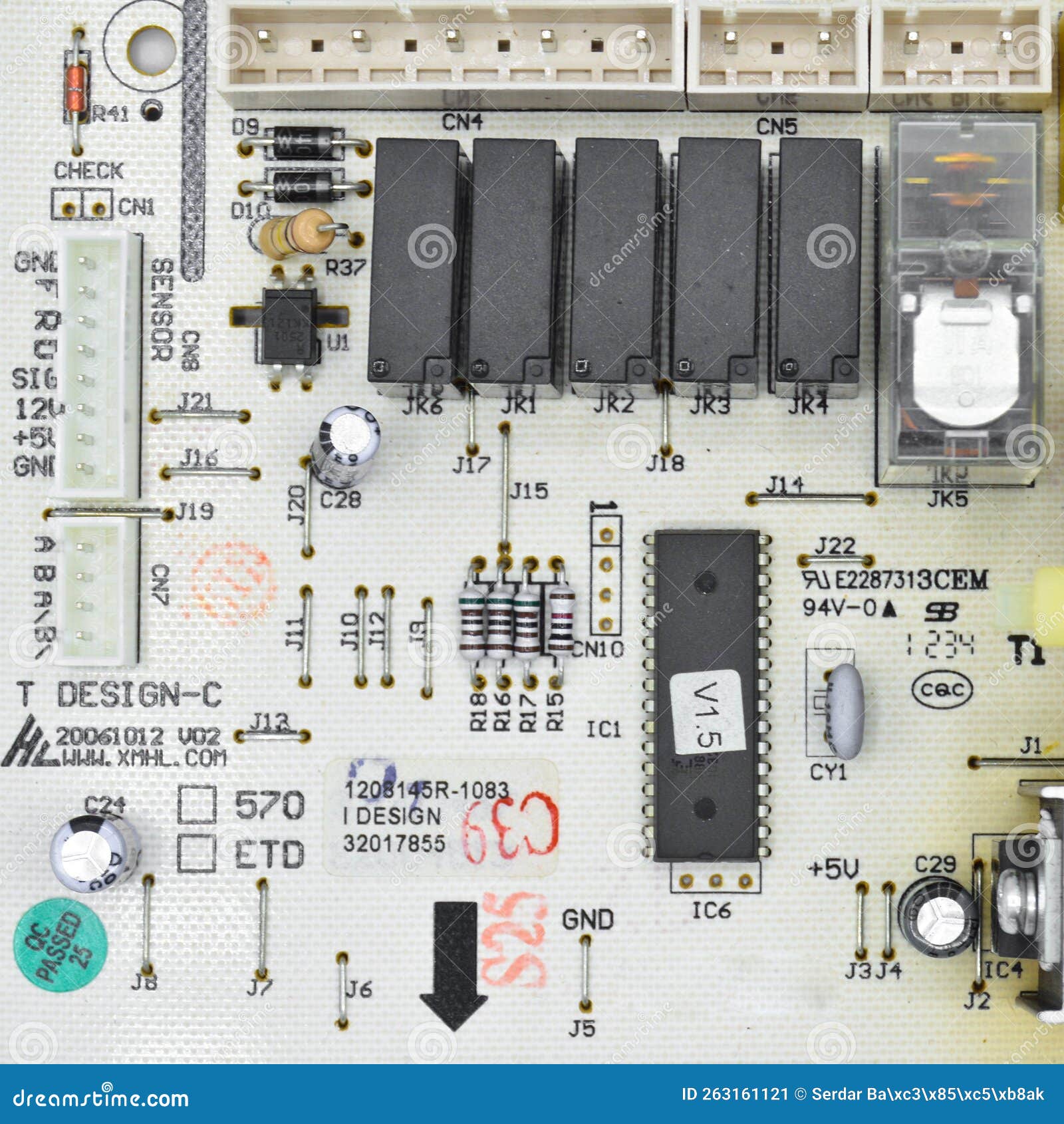 Hi-tech Electronic Circuit Board Isolated on White Background Stock ...