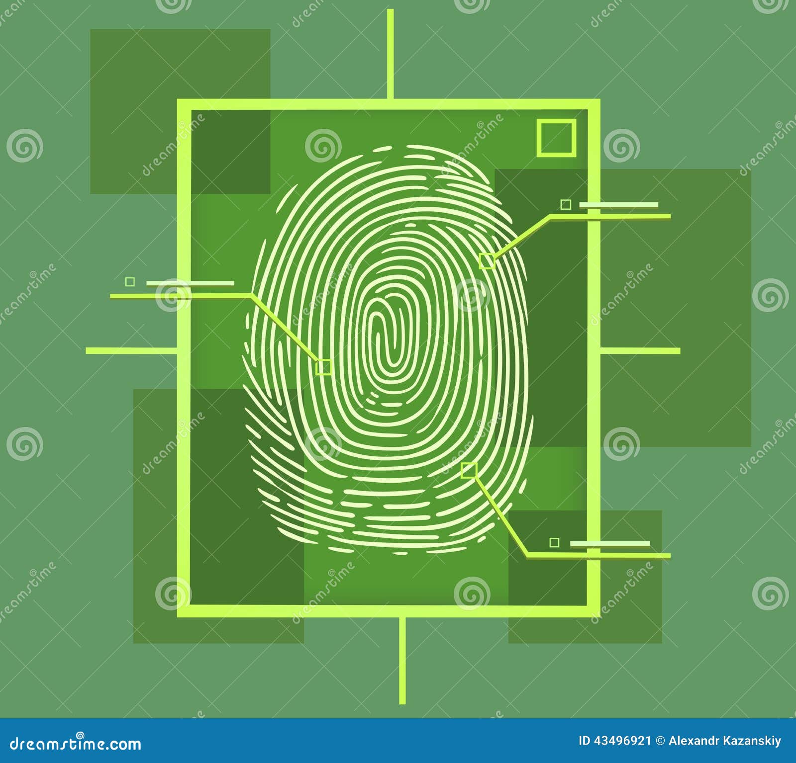 Hi Tech Fingerprint Composition Stock Vector - Illustration of ...