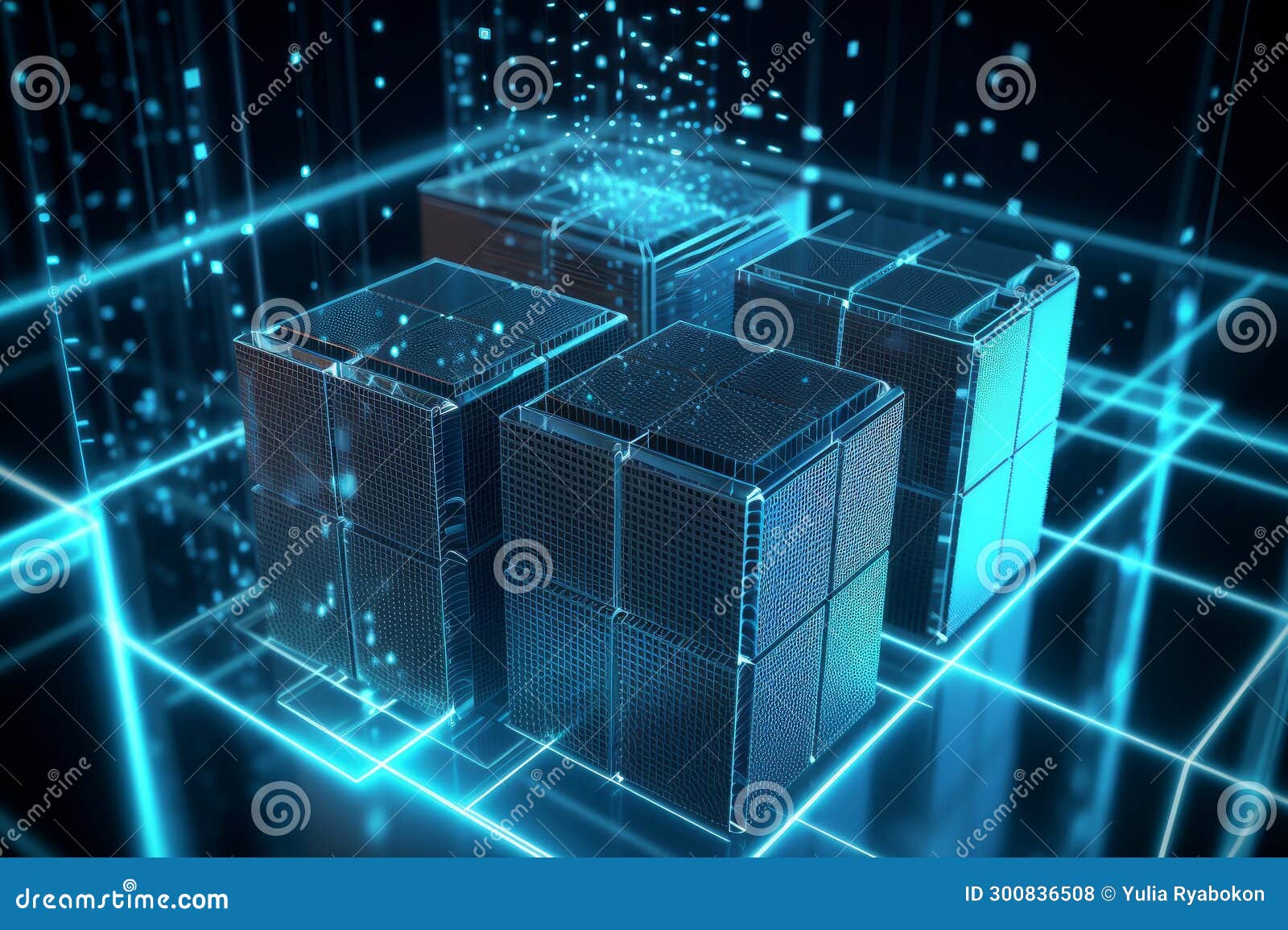 Hi Tech Future Square Blocks. Generate Ai Stock Photo - Image of ...