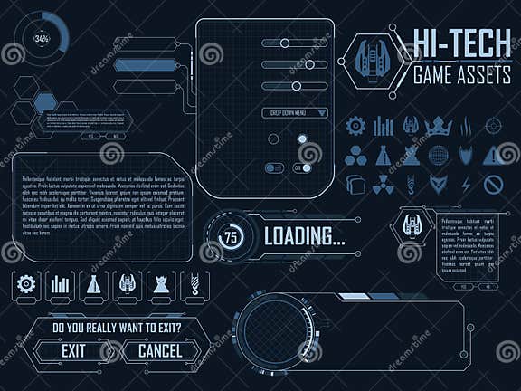 Hi-tech game asset stock vector. Illustration of digital - 78236096