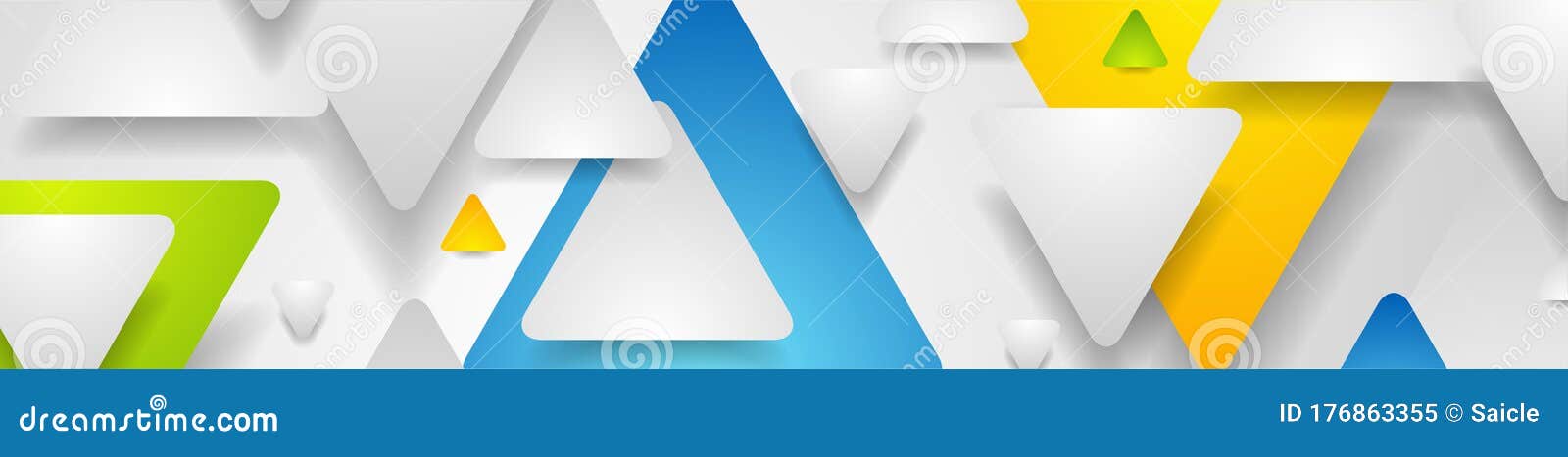 Hi-tech Geometric Abstract Banner with Paper Triangles Stock Vector ...