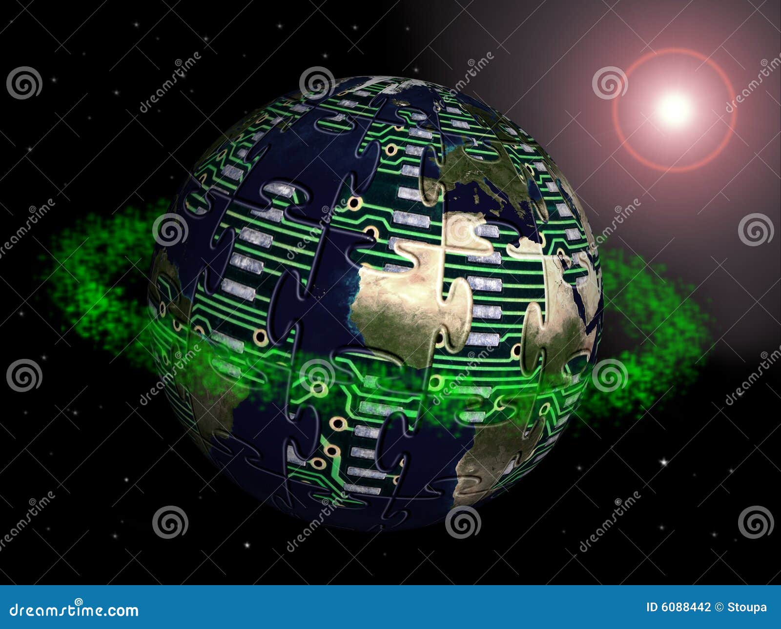Hi-tech globe stock illustration. Illustration of pollution - 6088442