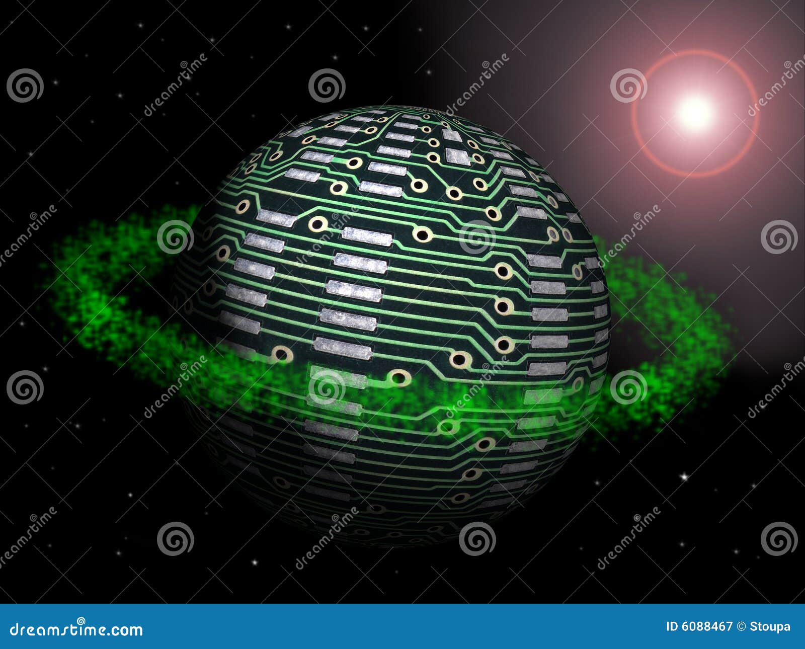 Hi-tech globe stock illustration. Illustration of pollution - 6088467