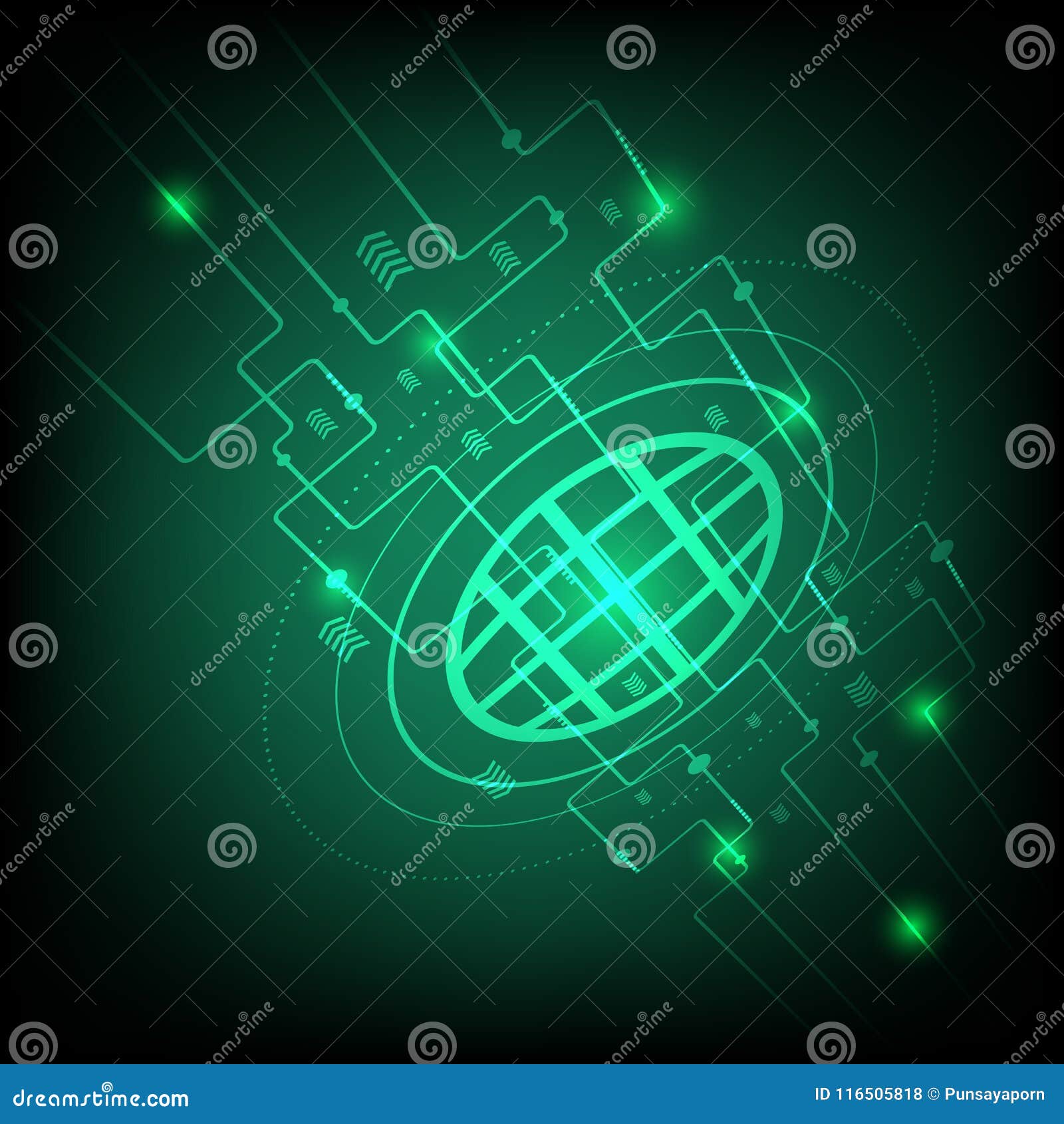 Hi-tech Green Digital Technology Concept Stock Vector - Illustration of ...