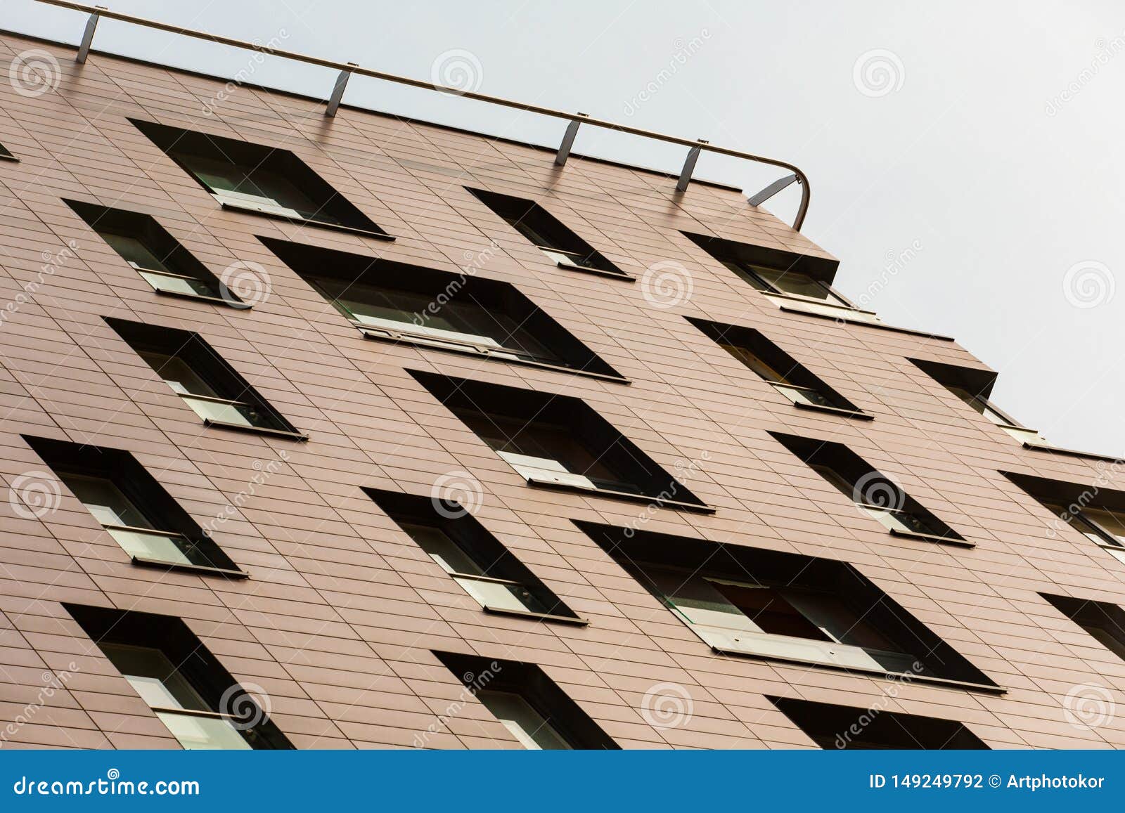 Hi-tech High Rise Building in Sky Background. Contemporary Architecture ...