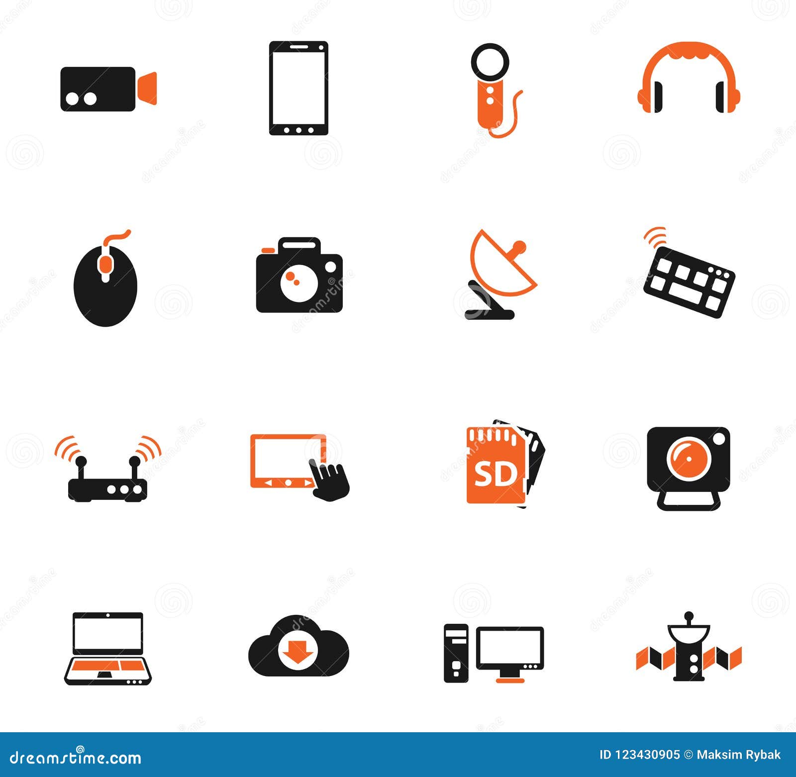 Hi tech icon set stock vector. Illustration of card - 123430905
