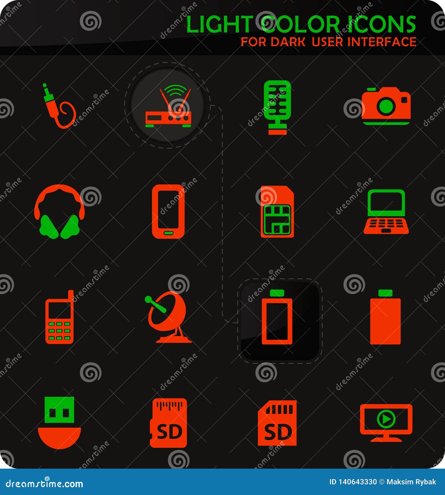 Hi tech icons set stock illustration. Illustration of card - 140643330