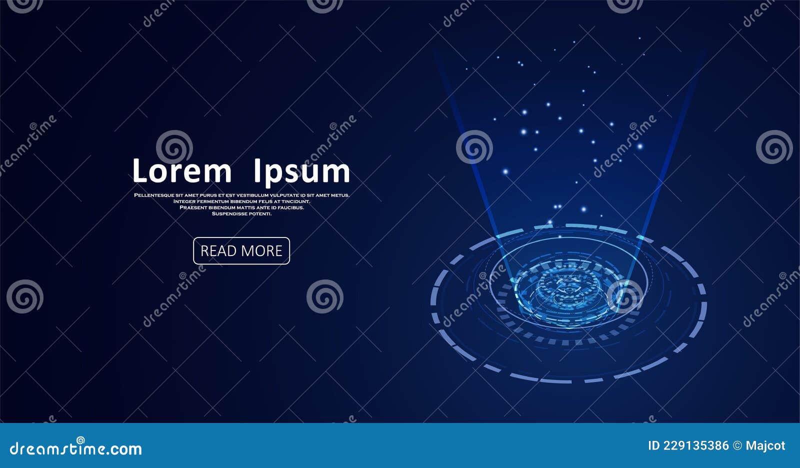 Hi-tech Illustration of Digital Technology. Stock Vector - Illustration ...