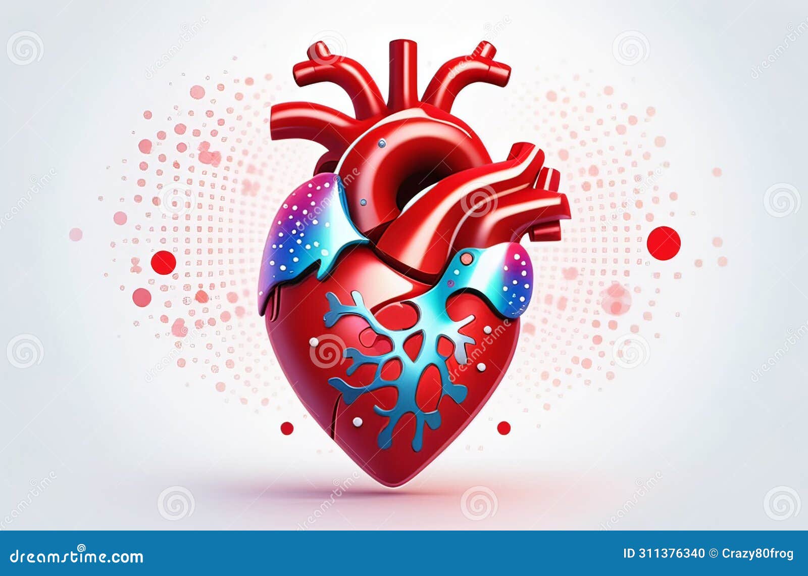 Hi Tech Illustration of a Human Heart Stock Photo - Image of medicine ...