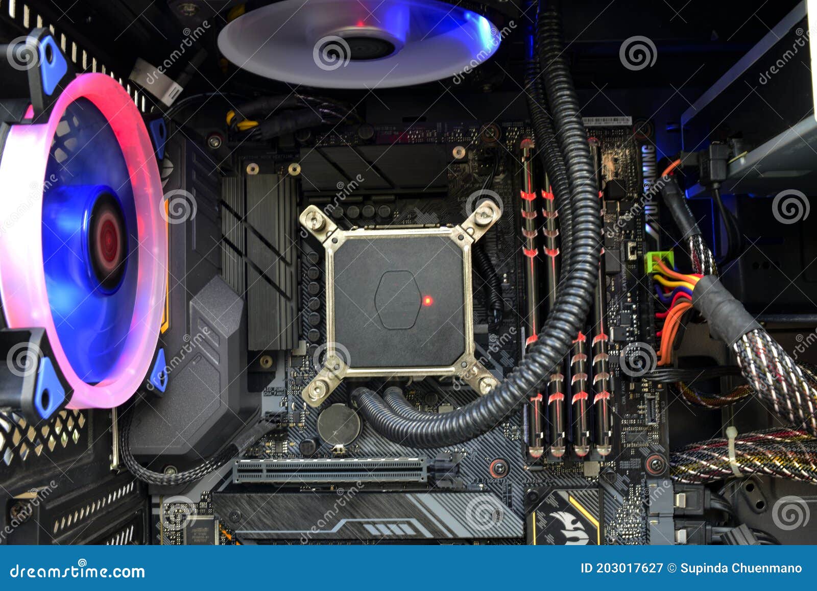 Hi-tech Industrial Electronic Circuit Board Stock Image - Image of blue ...