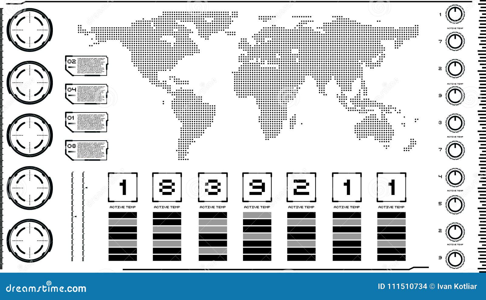 Hi-tech Interface on Light Background. Design Elements for Hud, User ...