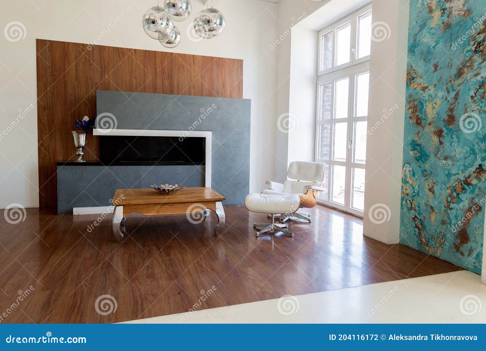 Hi-tech Interior Design Living Room Stock Photo - Image of seat, studio ...