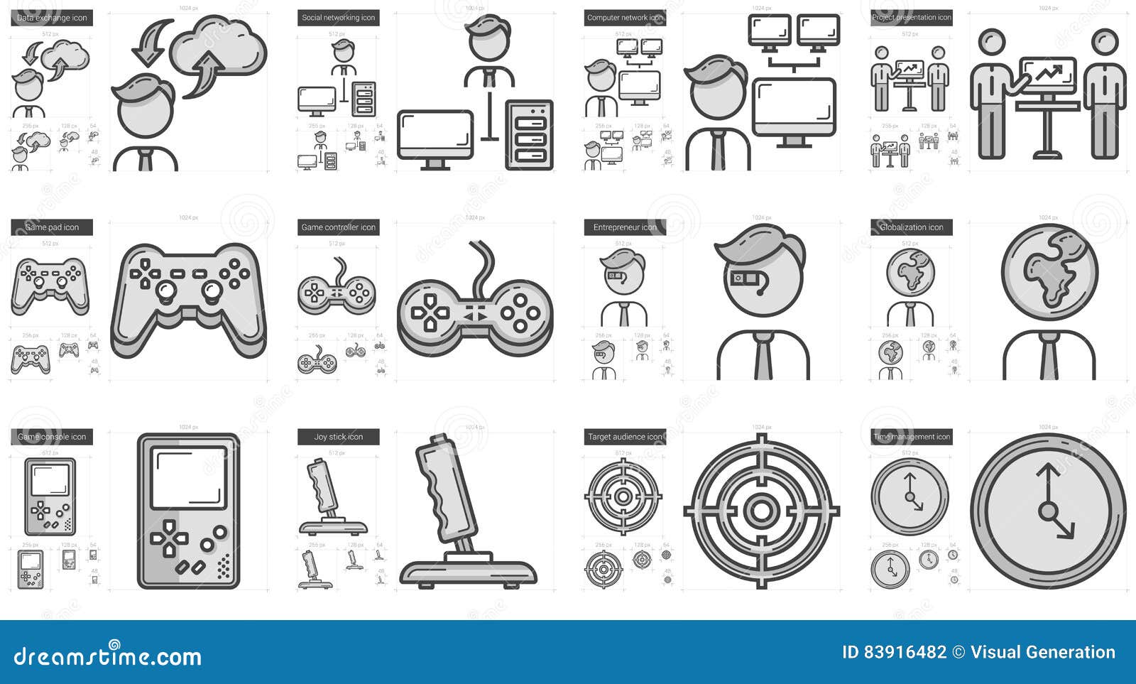 Hi-Tech line icon set. stock vector. Illustration of multimedia - 83916482