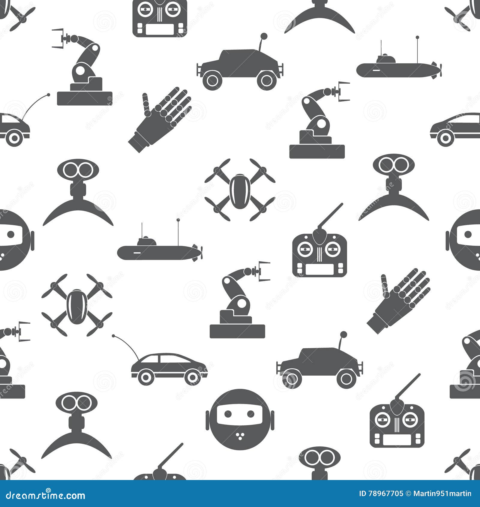 Hi-tech Modern Technology Toys Simple Icons Seamless Pattern Eps10 ...