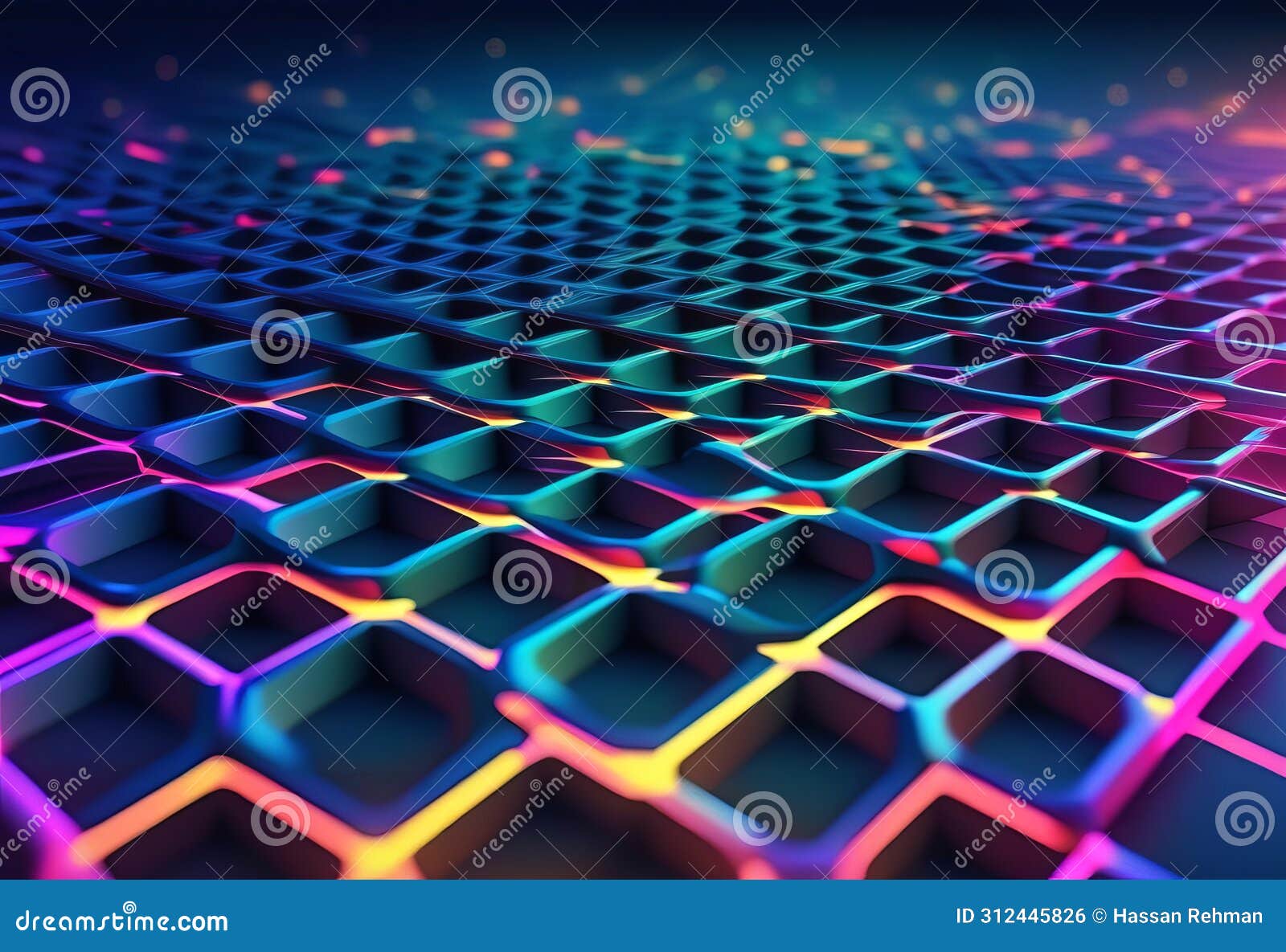 Hi Tech Network Connection Grid. 3D Technology Style Baner Design Stock ...
