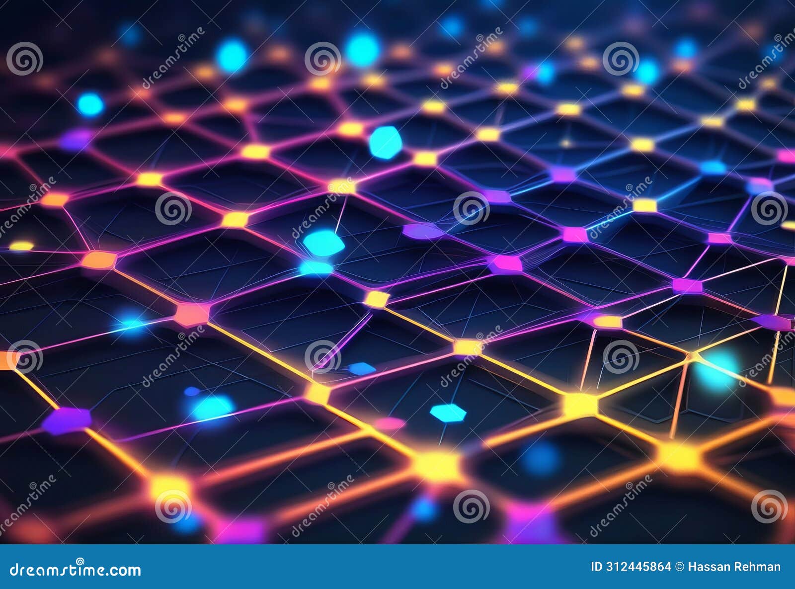 Hi Tech Network Connection Grid. 3D Technology Style Baner Design Stock ...