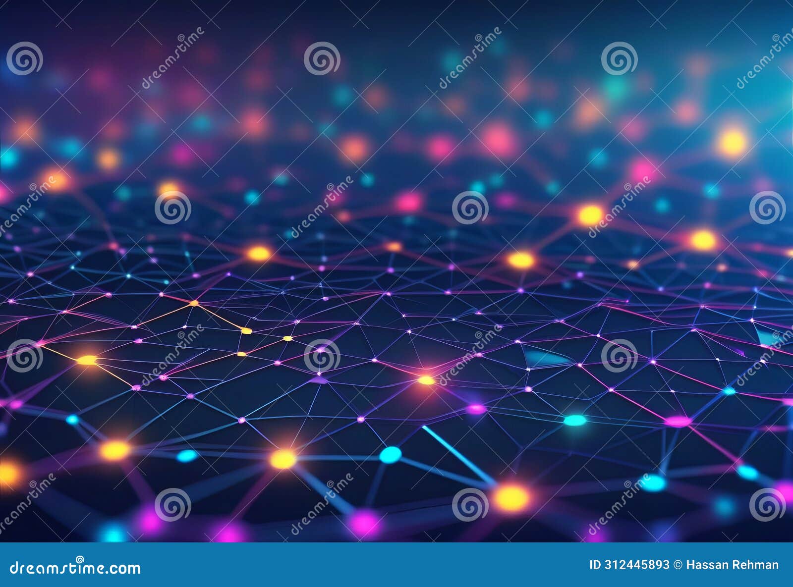 Hi Tech Network Connection Grid. 3D Technology Style Baner Design Stock ...