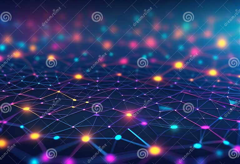 Hi Tech Network Connection Grid. 3D Technology Style Baner Design Stock ...