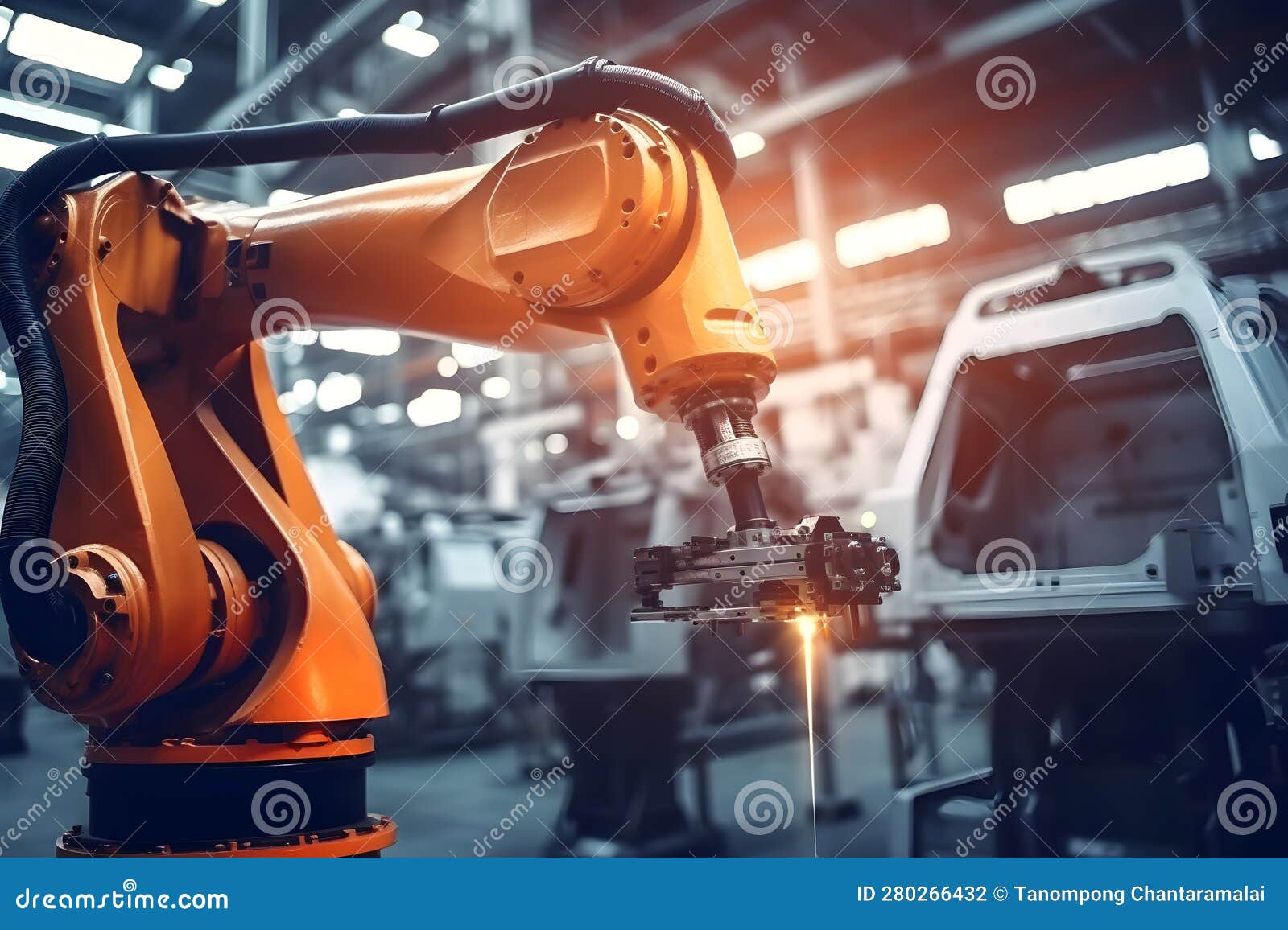 Hi-tech Orange Robotic Arm, Automatic Robot Hand for Welding in Heavy ...