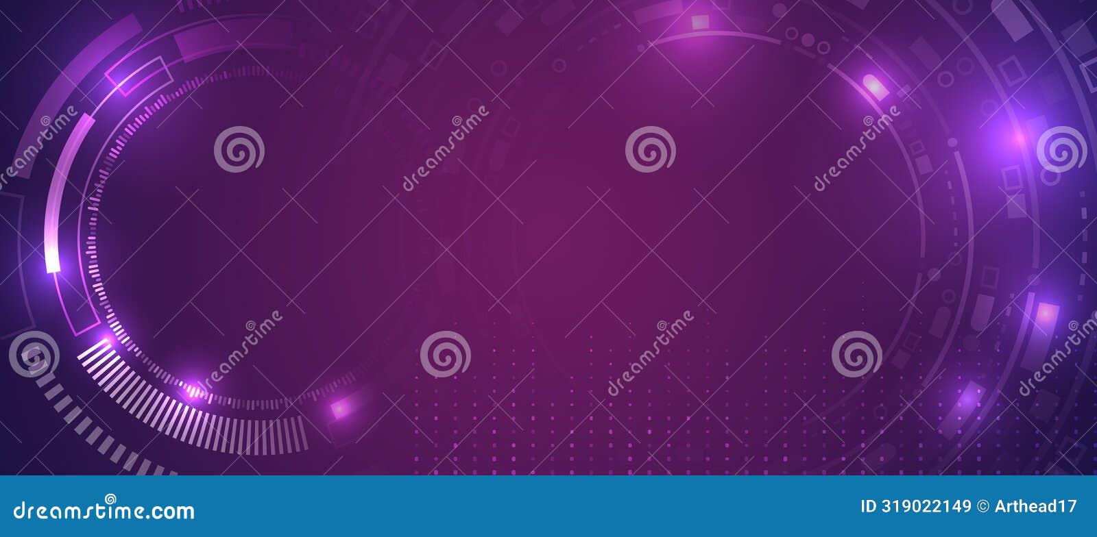 Hi-tech Purple Background with Various Technology Elements. Abstract ...