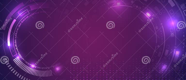Hi-tech Purple Background with Various Technology Elements. Abstract ...