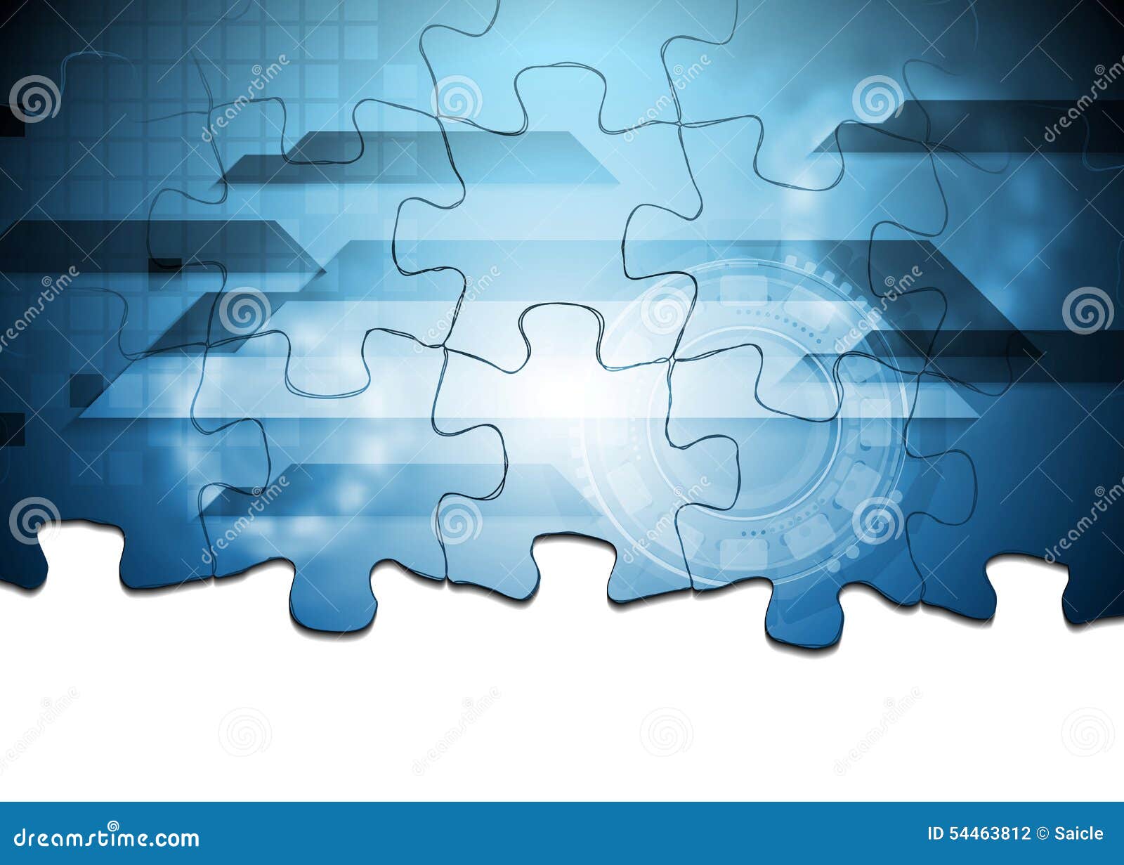 Hi-tech Puzzle Vector Background Stock Vector - Illustration of ...