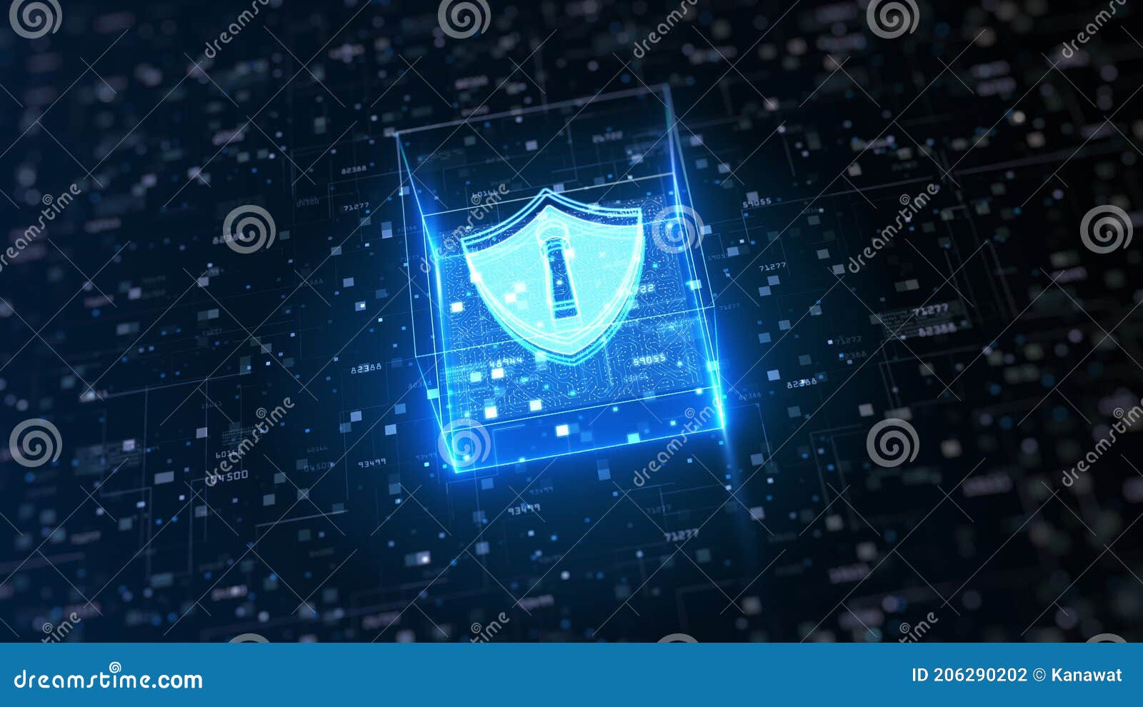 Hi Tech Shield Of Cyber Security Digital Data Network Protection High Speed Connection Data