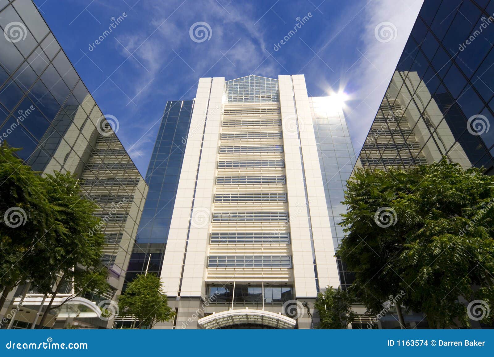 Hi Tech Skyline with Trees stock photo. Image of cities - 1163574