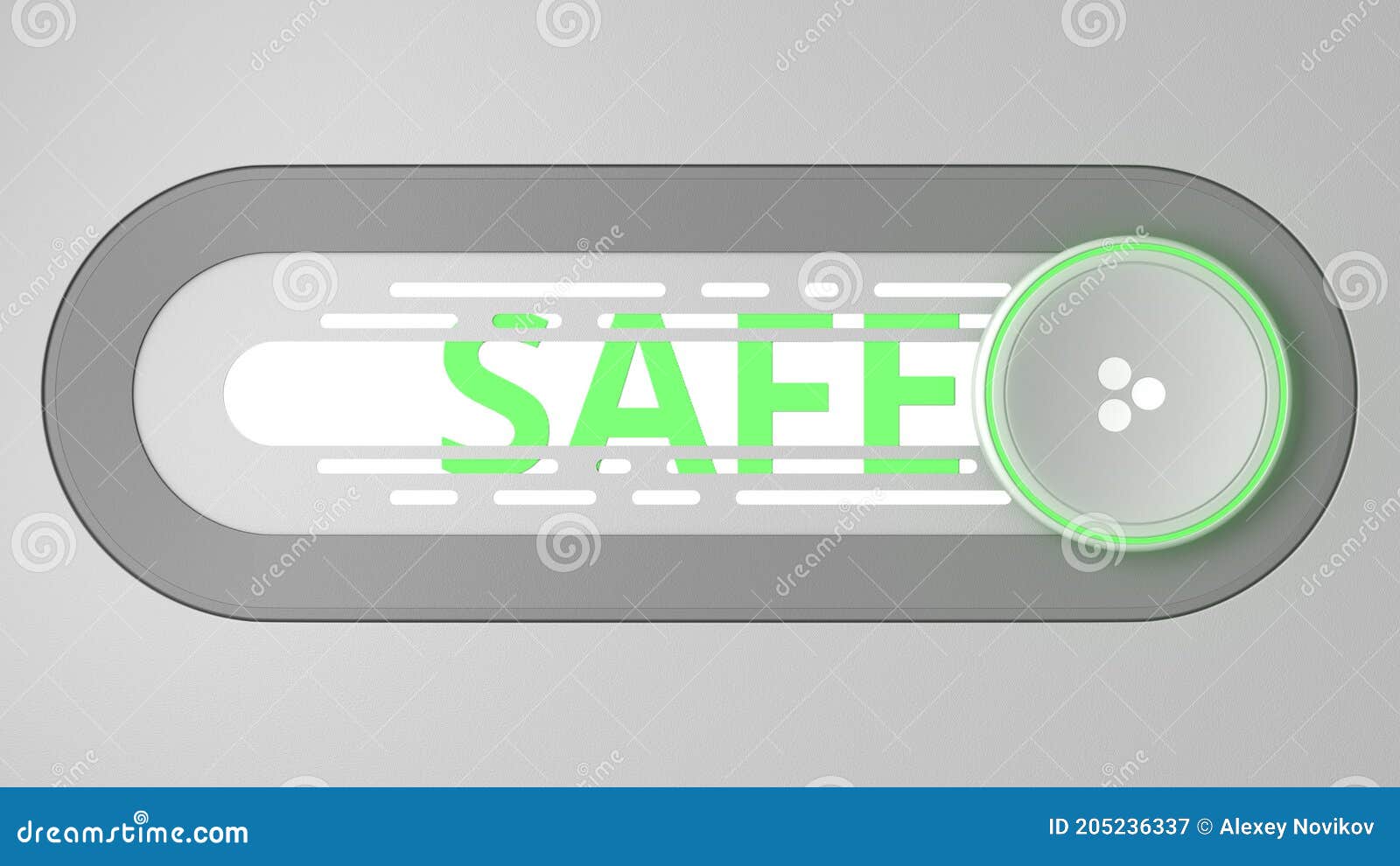 Hi-tech Slider Interface Element and SAFE Text, 3D Rendering Stock ...