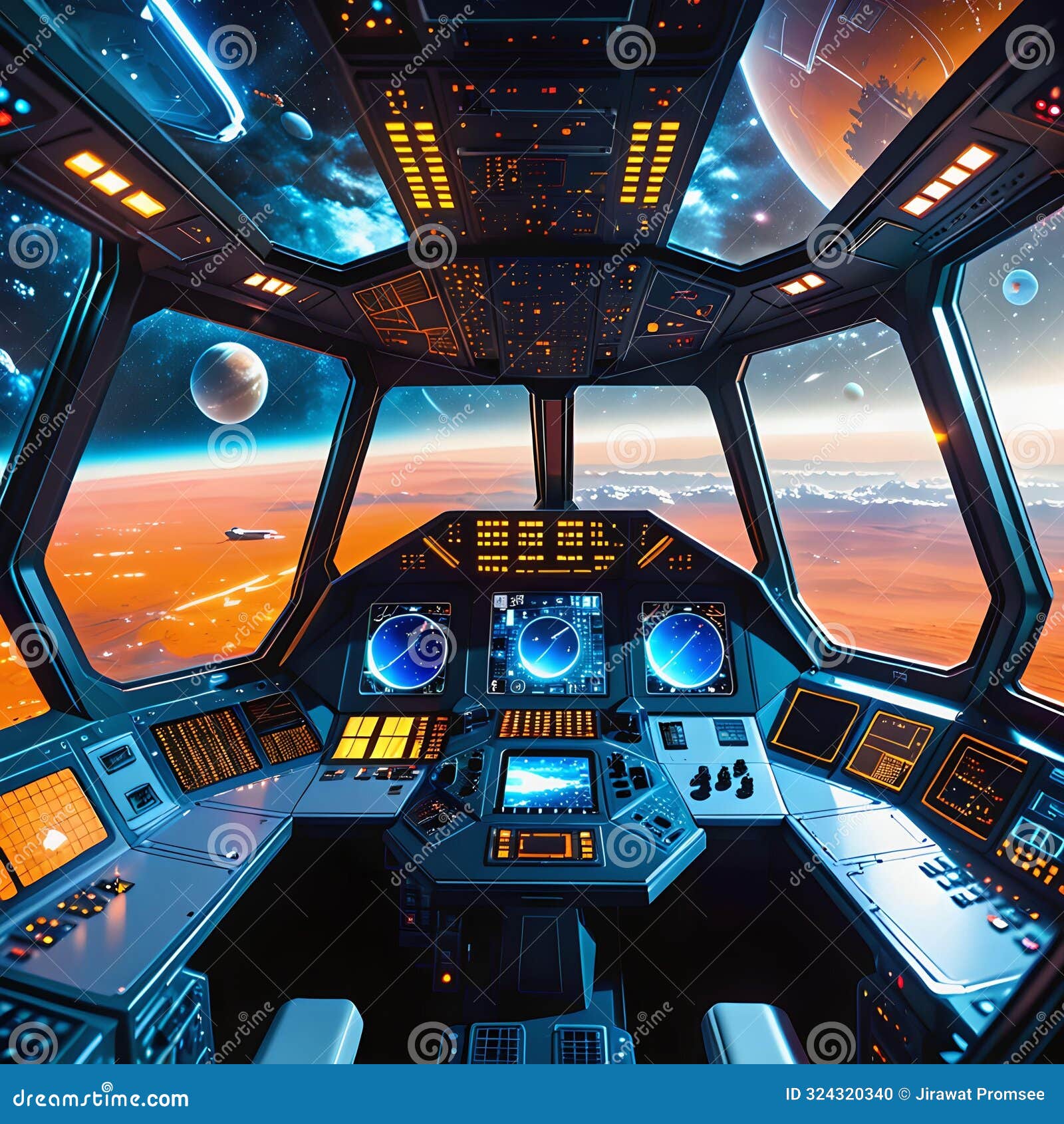 "Hi-Tech Spacecraft Cockpit: Stellar Voyage through Advanced Controls ...