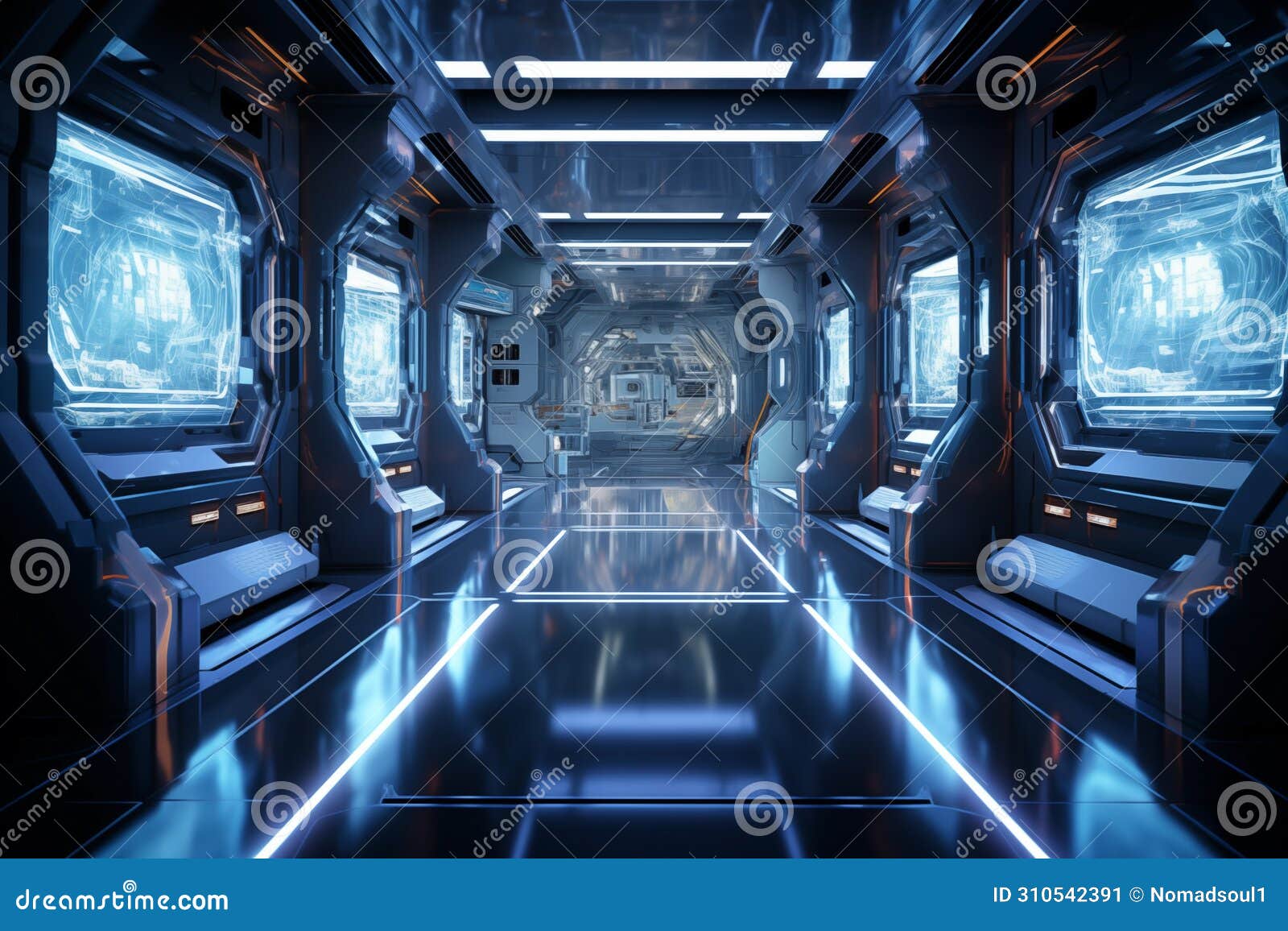 Hi-Tech Spaceship Interior with Touch-screen Interfaces and LED Strips ...