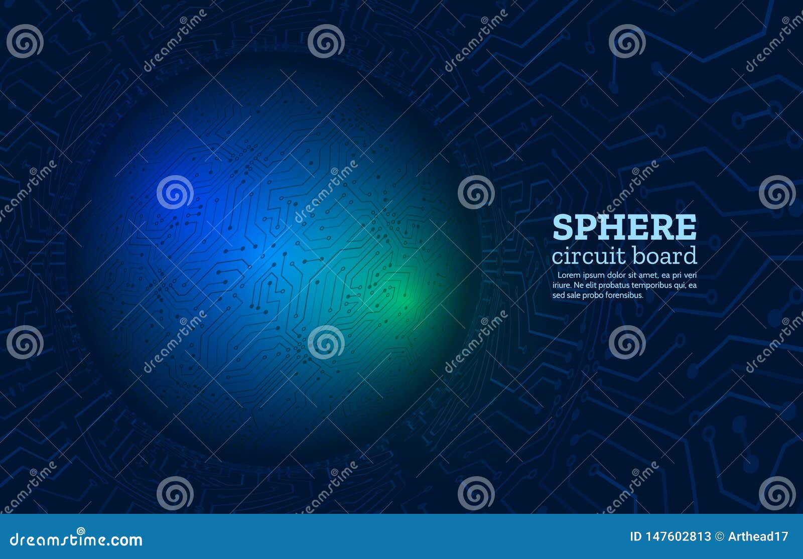 Hi-tech Sphere Computer Technology on the Blue Background Stock Vector ...