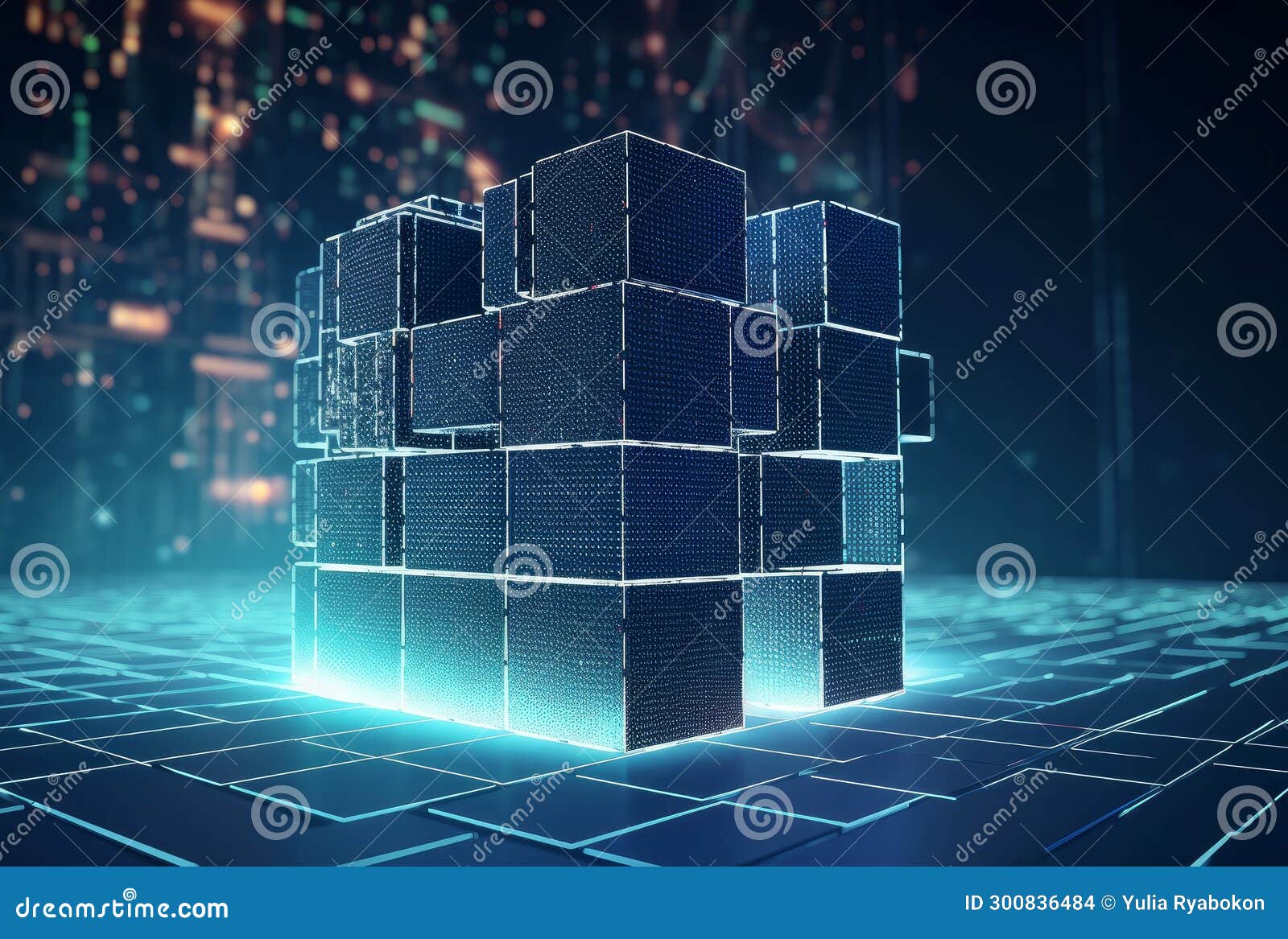 Hi Tech Square Blocks. Generate Ai Stock Photo - Image of arrangement ...