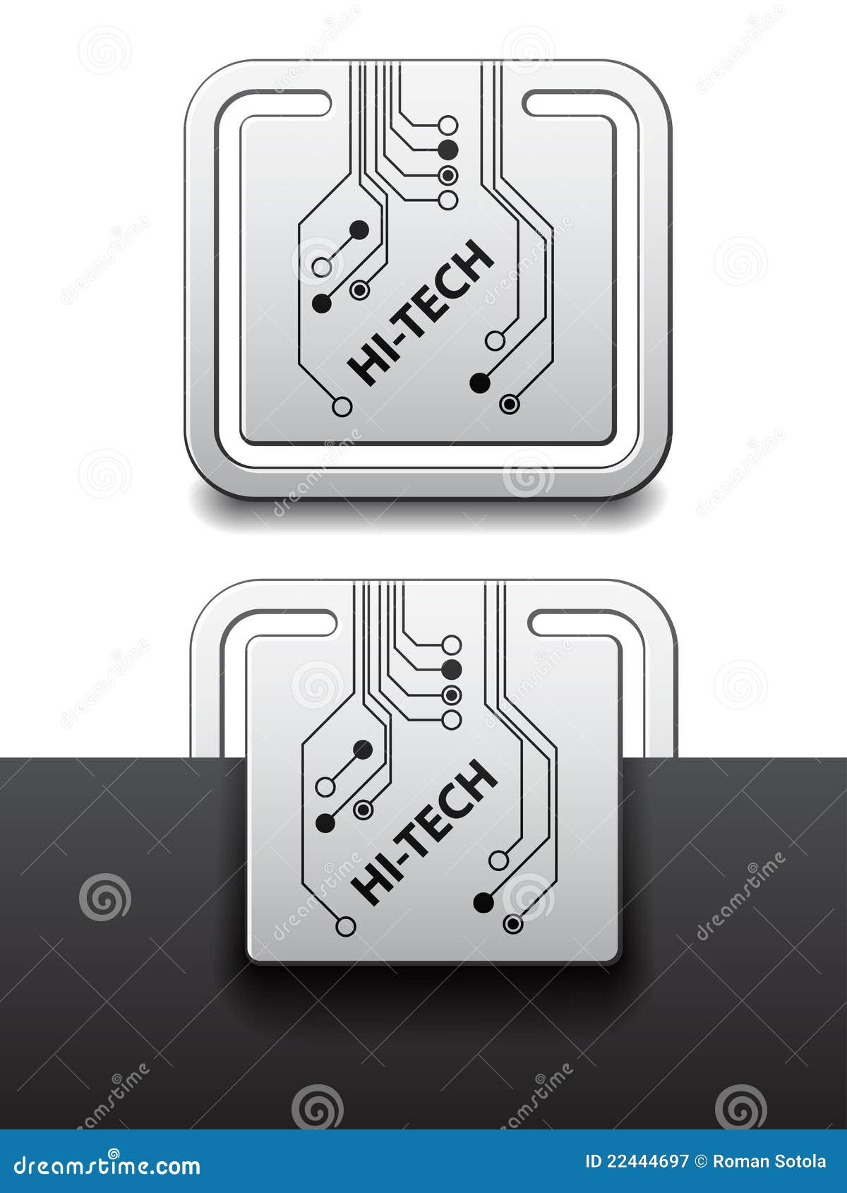 Hi-tech Square Circuit Board Attached Labels Stock Vector ...