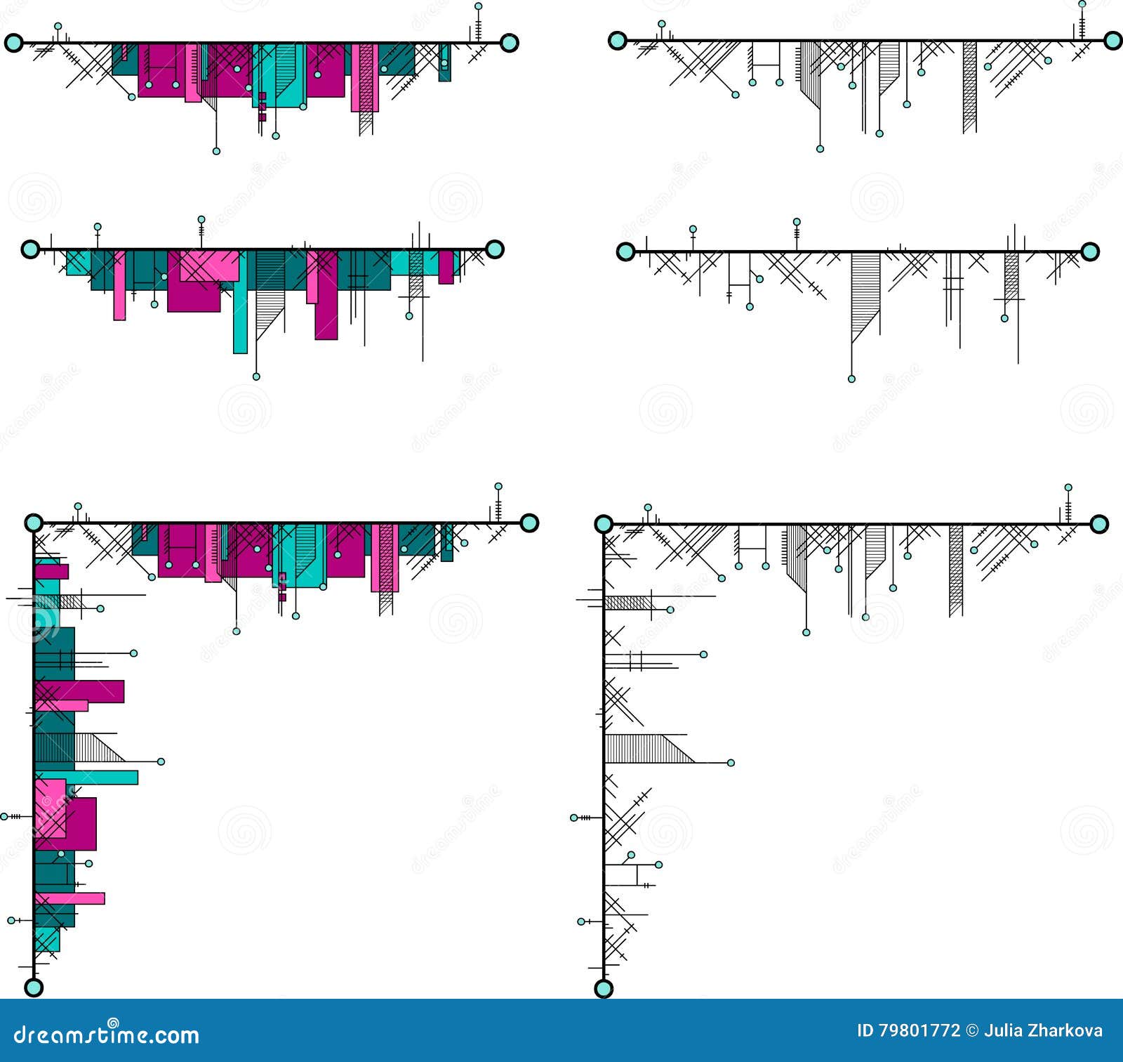 Hi-tech Styled Frame Elements And Borders. Cyberpunk Futuristic Design ...