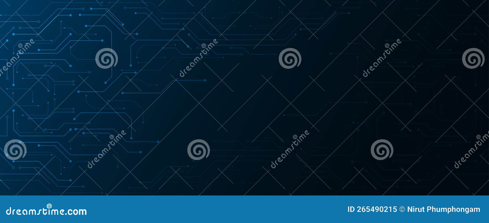 Hi-tech Technology Pattern, Blue Background Vector Stylish Black ...