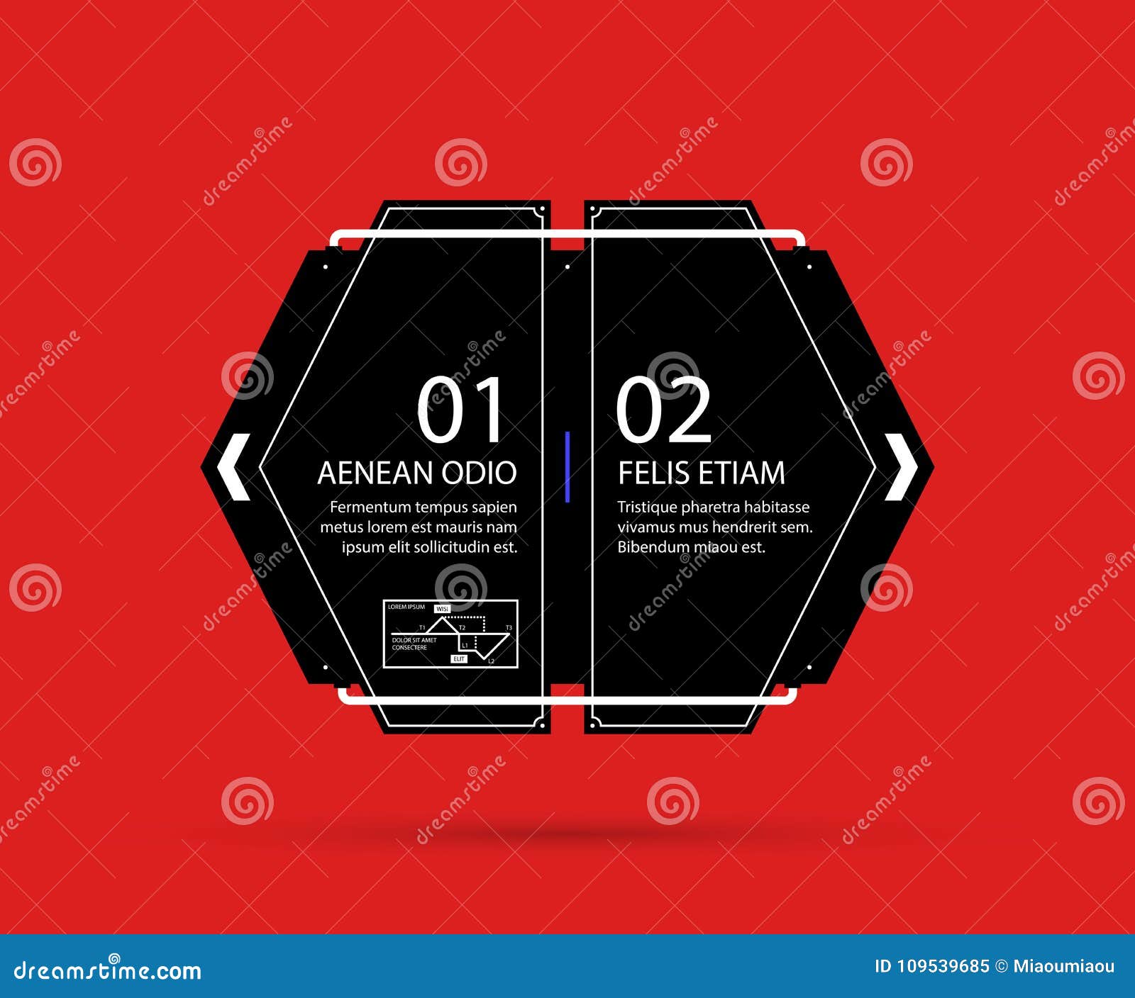 Hi-tech Template with Two Options in Black and Red Techno Style Stock ...