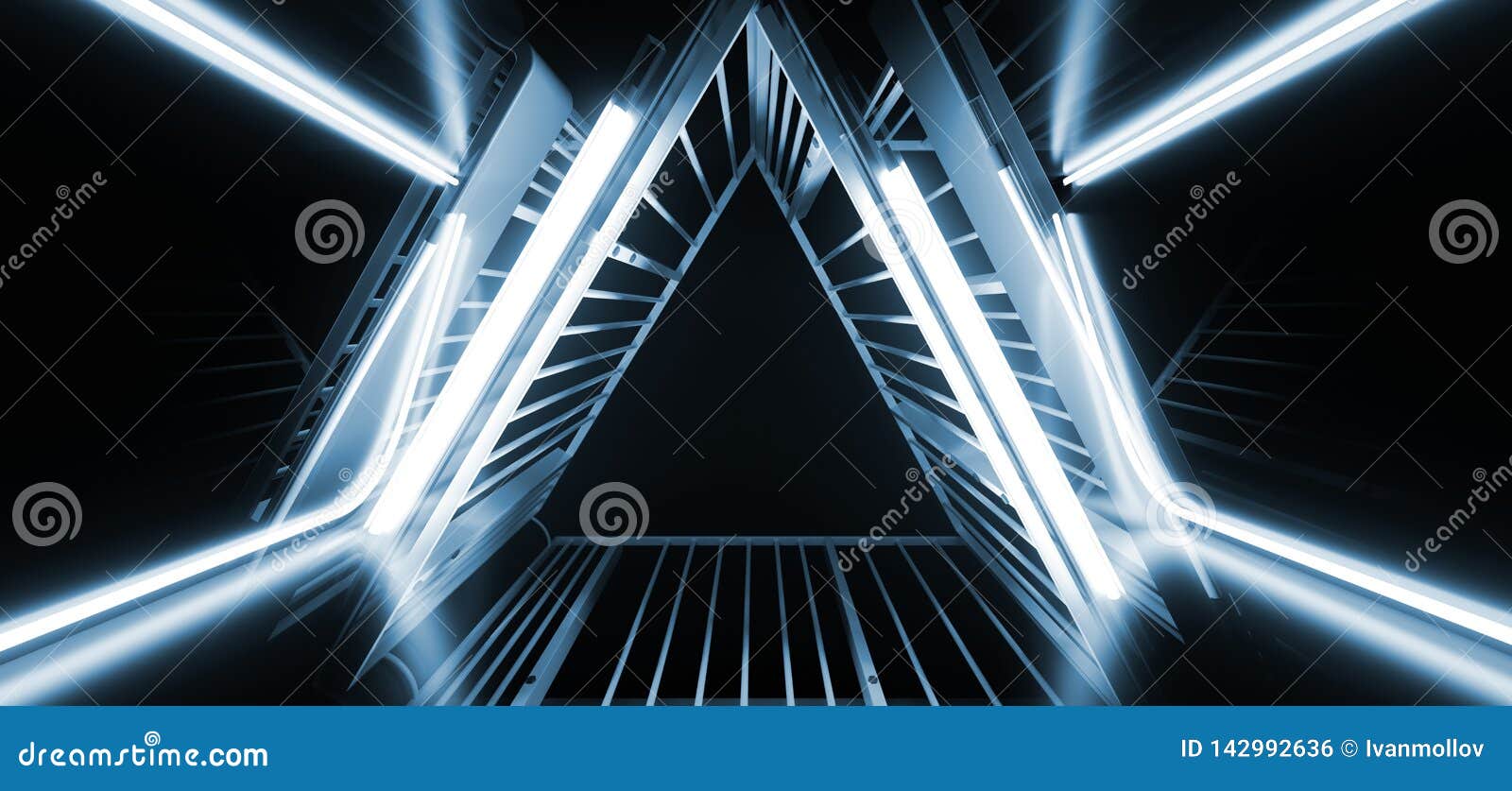 Hi Tech Triangle Abstract Metal Stage Construction Structure Sci Fi ...