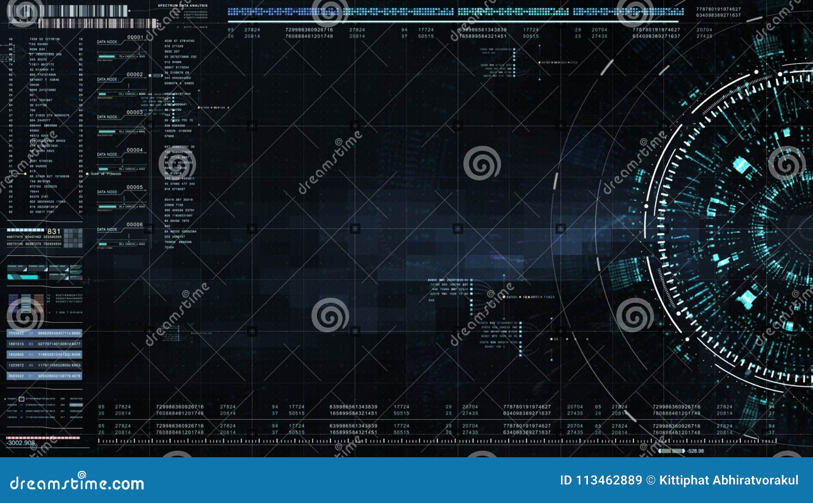 Hi-tech User Interface Head Up Display with Digital Data Information Stock Illustration ...