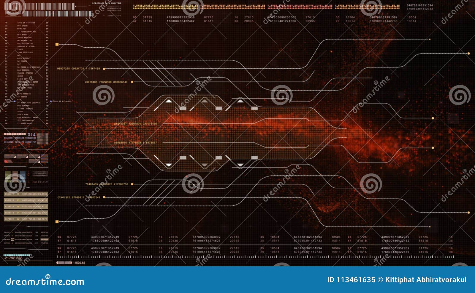 Hi-tech User Interface Head Up Display with Digital Data Information Stock Illustration ...