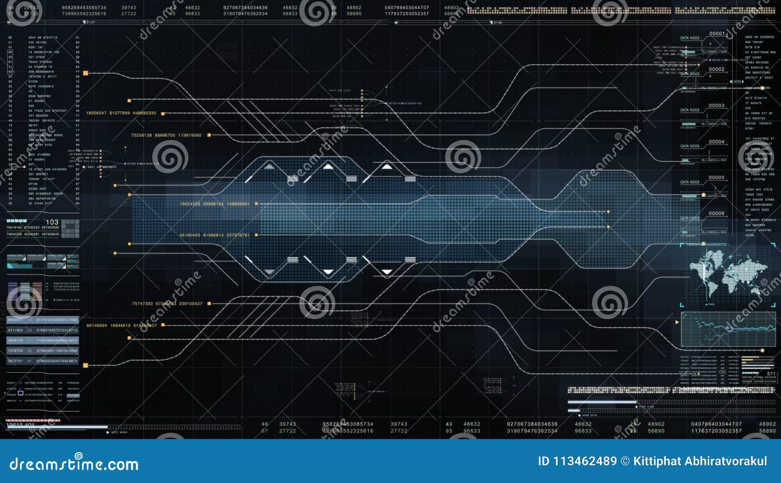 Hi-tech User Interface Head Up Display with Digital Data Information Stock Illustration ...
