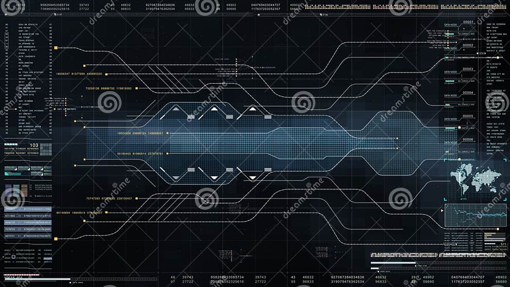 Hi-tech User Interface Head Up Display with Digital Data Information Stock Illustration ...