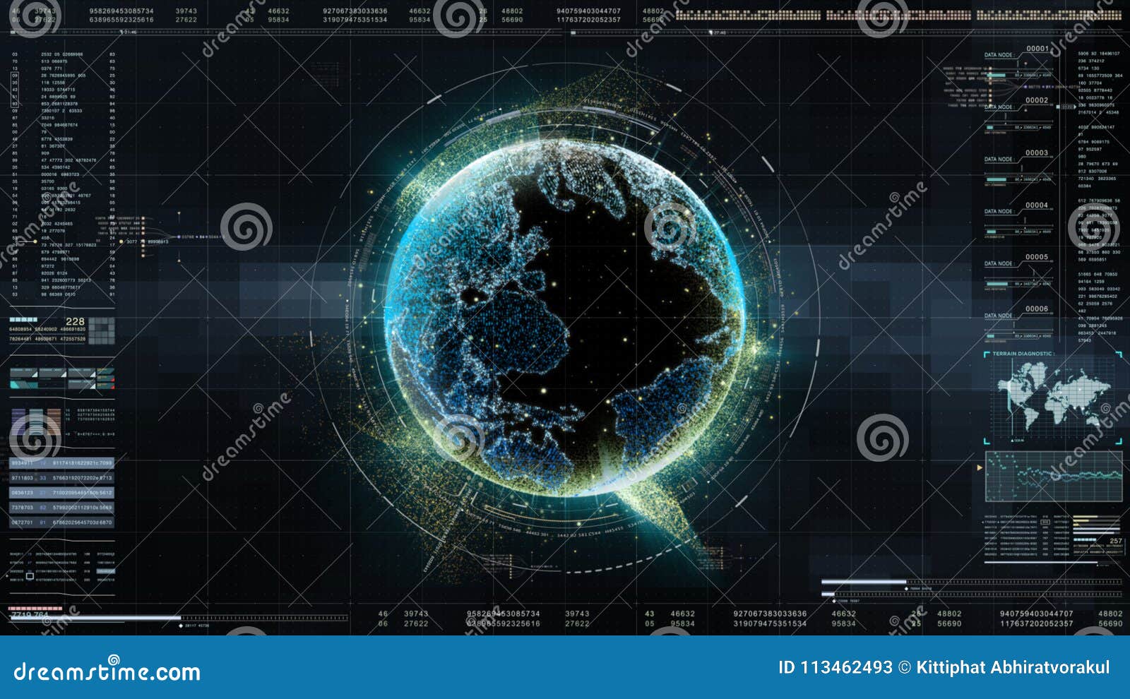 Hi-tech User Interface Head Up Display with Digital Data Information Stock Illustration ...